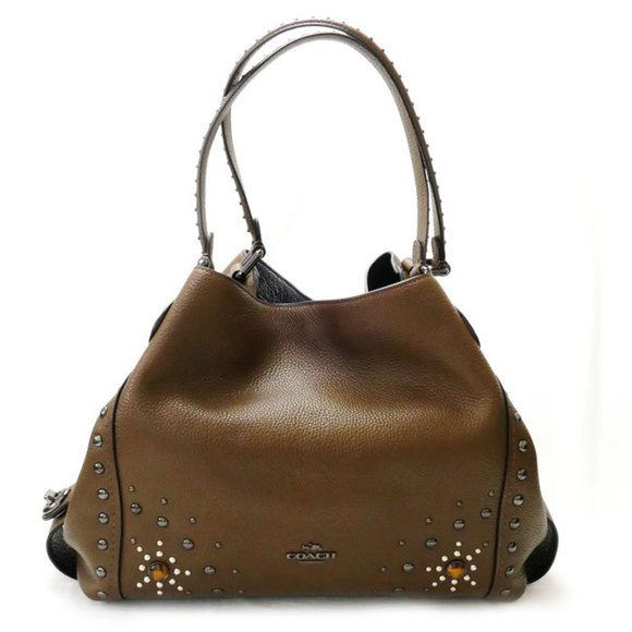 Coach | Bags | Coach Western Rivet Edie Shoulder Bag Brown 5766 Womens ...